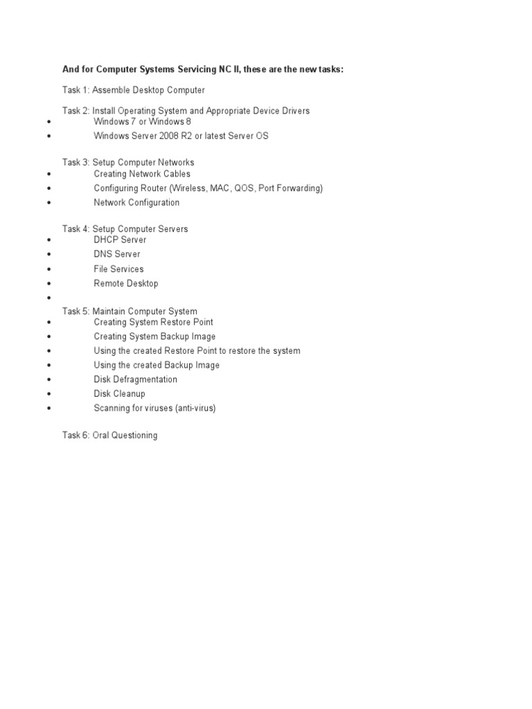 Computer Systems Servicing NC II - ASSESSMENT TASK | PDF