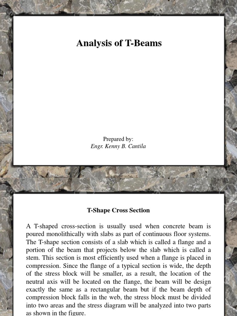 Topic 6 - Analysis of T-Beams | PDF | Structural Engineering | Building ...