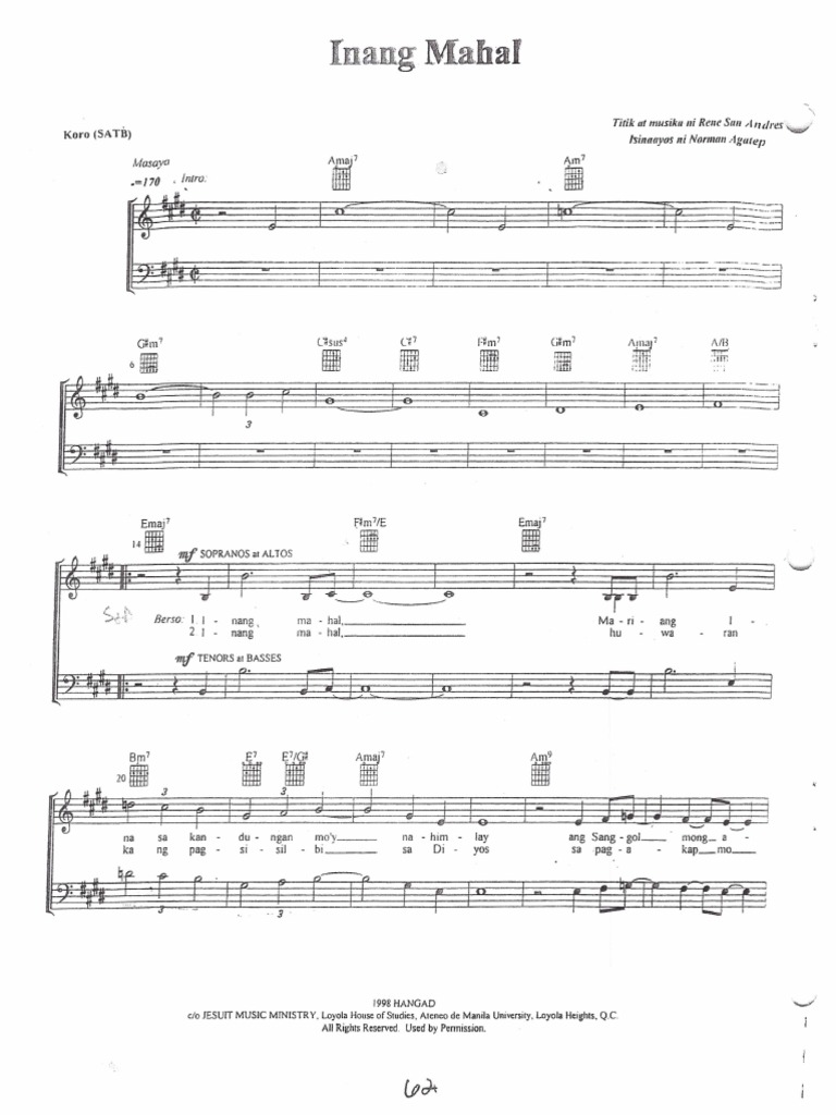 Inang Mahal | PDF | Menyanyi | Elemen Musik