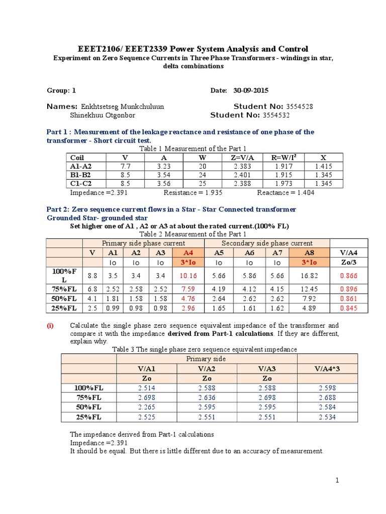 Lab Report - 4 - Distribution Network Voltage Control | PDF ...