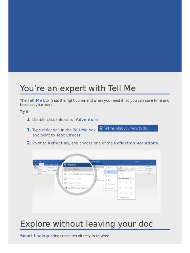 Welcome To Word: You're An Expert With Tell Me | PDF