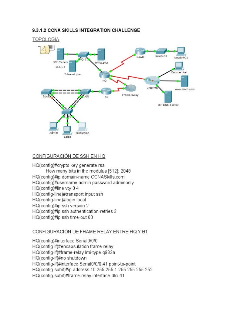 9.3.1.2 CCNA Skills Integration Challenge | PDF | Data Transmission | Internet Protocols