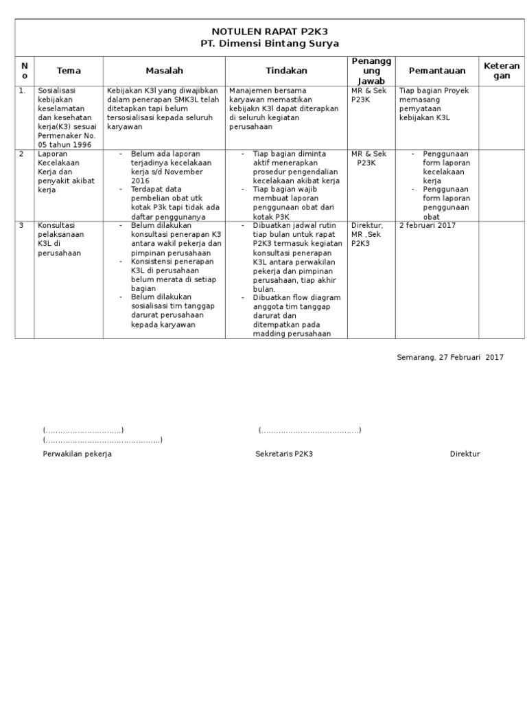 NOTULEN RAPAT P2K3