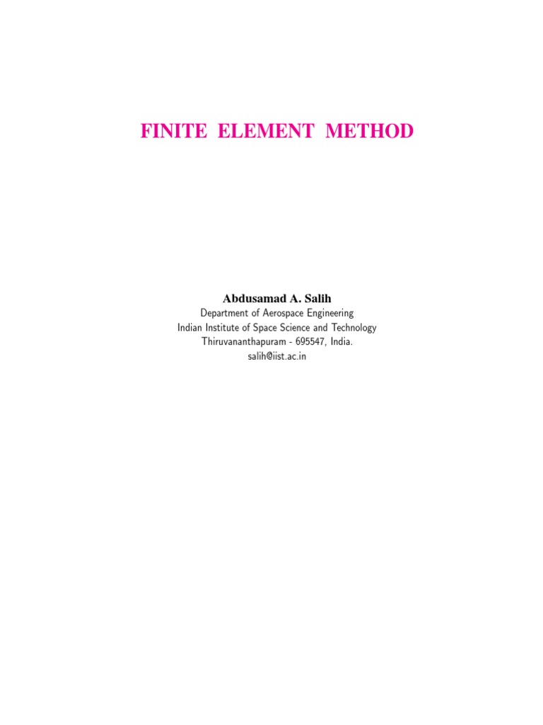 FEM Salih | PDF | Calculus Of Variations | Finite Element Method