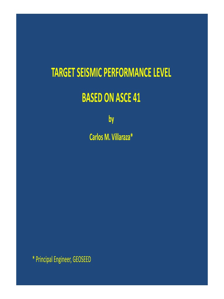Target Seismic Performance Level Based On Asce 41-13 PDF | PDF | Earthquakes | Fault (Geology)