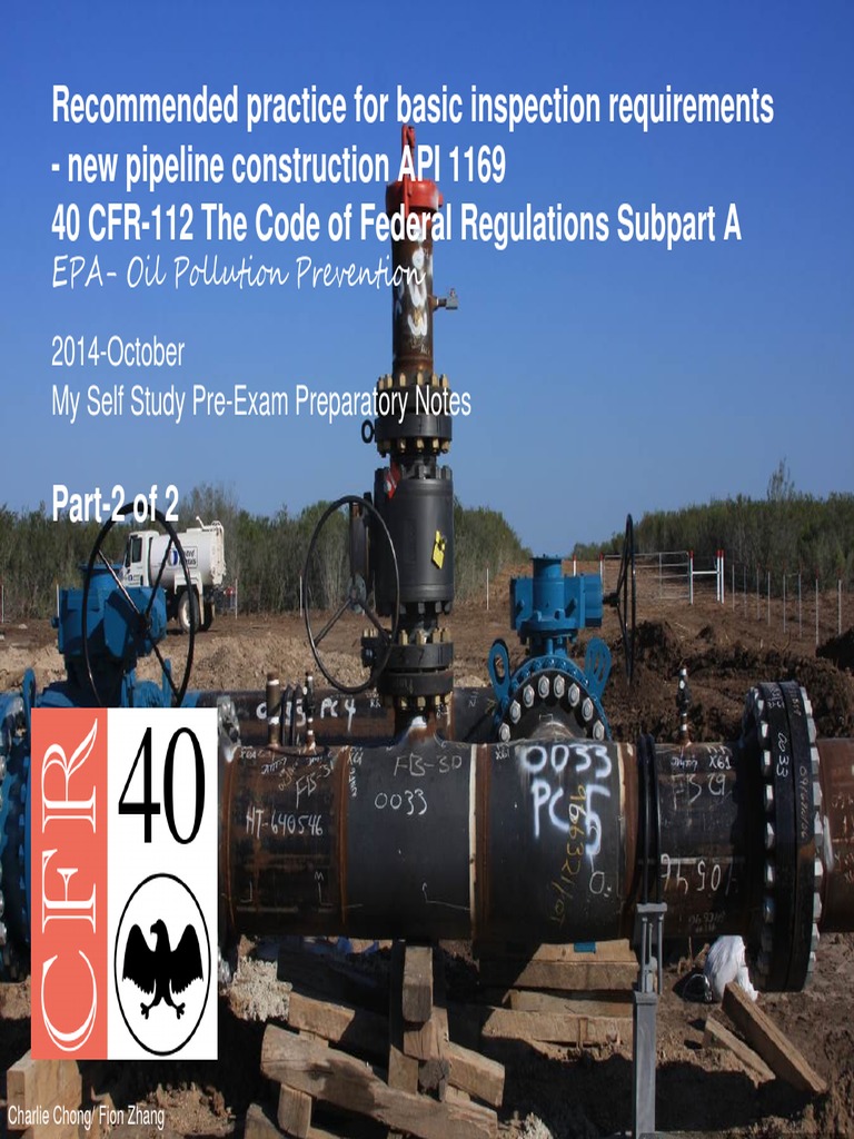 Understanding API 1169-Part 40 CFR 112 P PDF | PDF | Pipeline Transport ...
