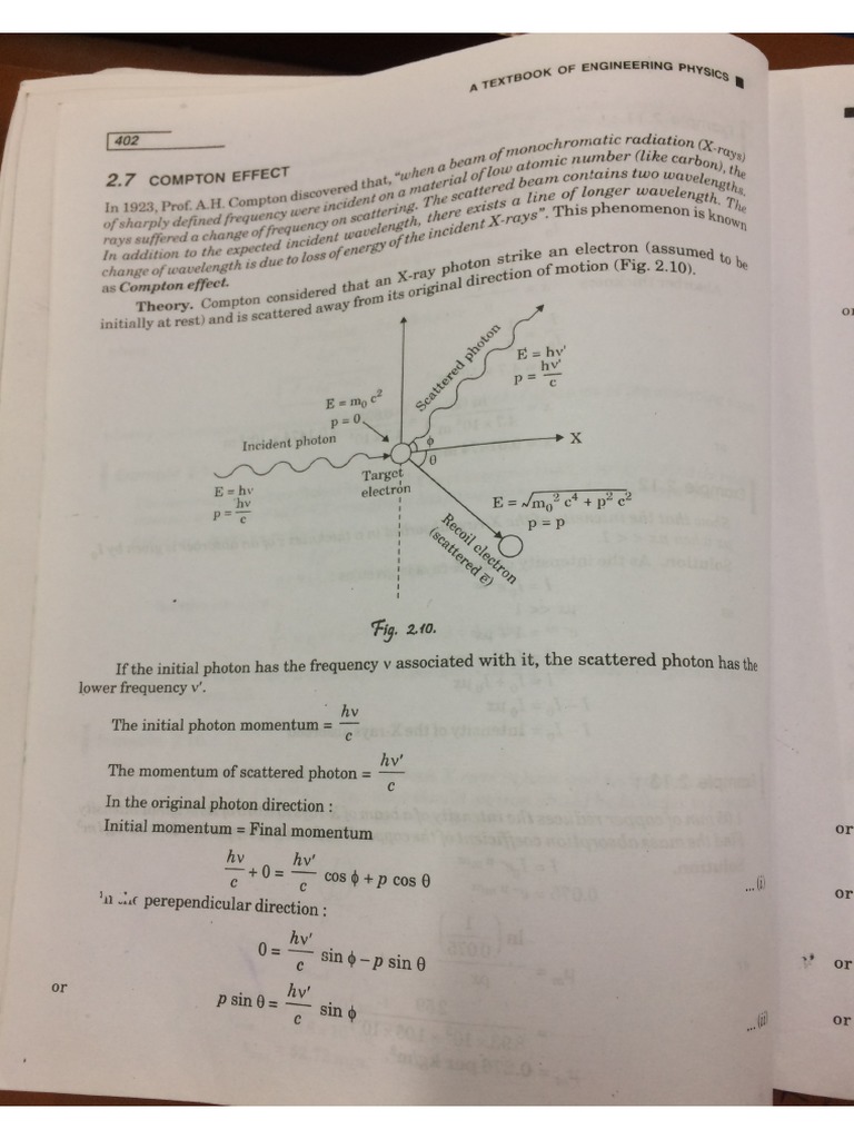 Compton Effect Derivation | PDF