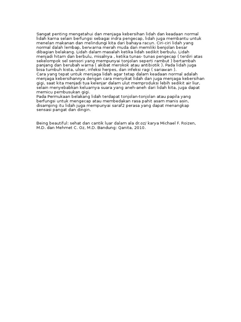 Ciri Ciri Lidah Normal | PDF