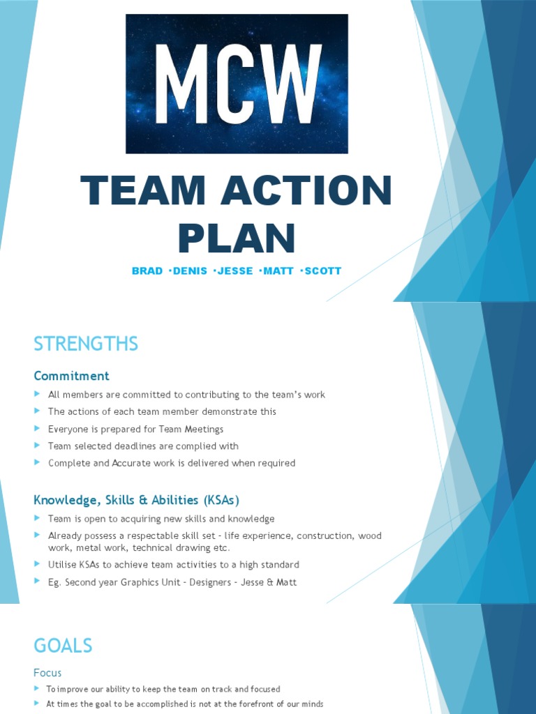 Team Action Plan | PDF | Career & Growth