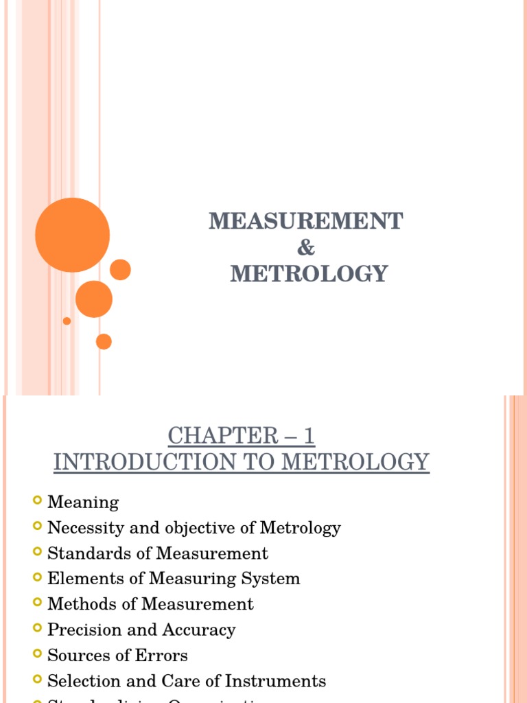Chapter 1 - Mechanical Measurement | PDF | International System Of ...