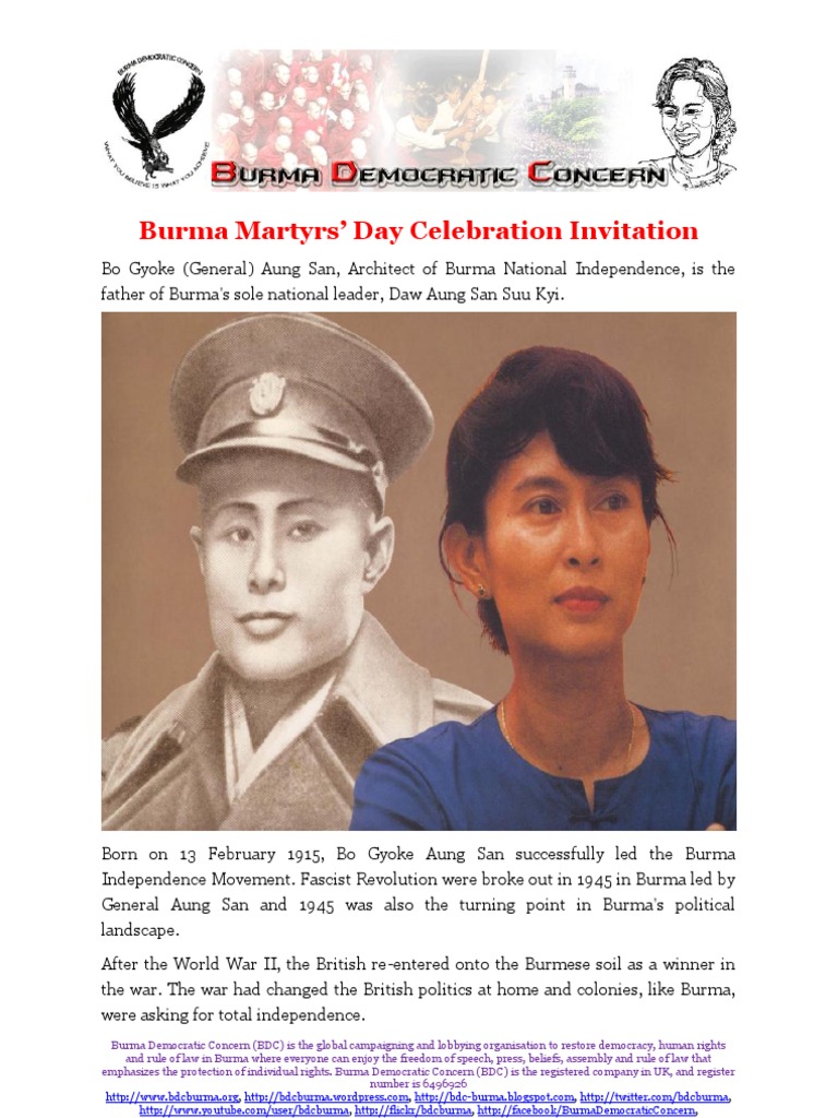 Commemorating Myanmar Martyrs' Day | PDF | Myanmar | Democracy