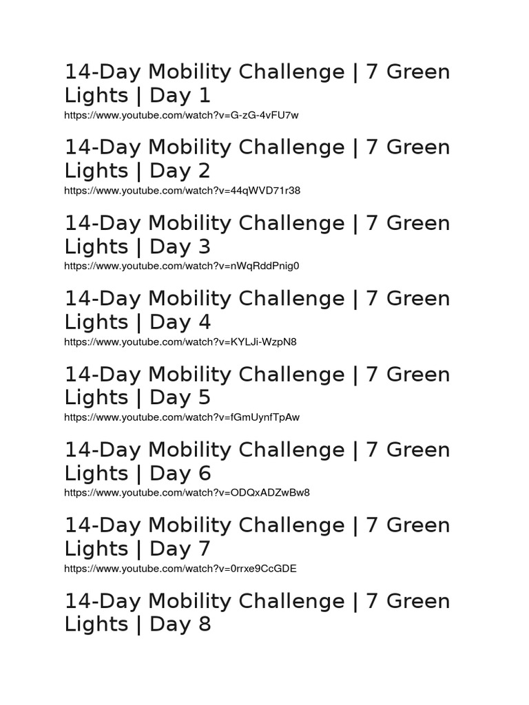 14-Day Mobility Challenge | PDF