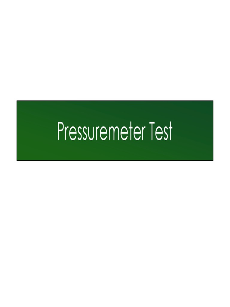 Pressuremeter Test | PDF | Calibration | Pressure Measurement