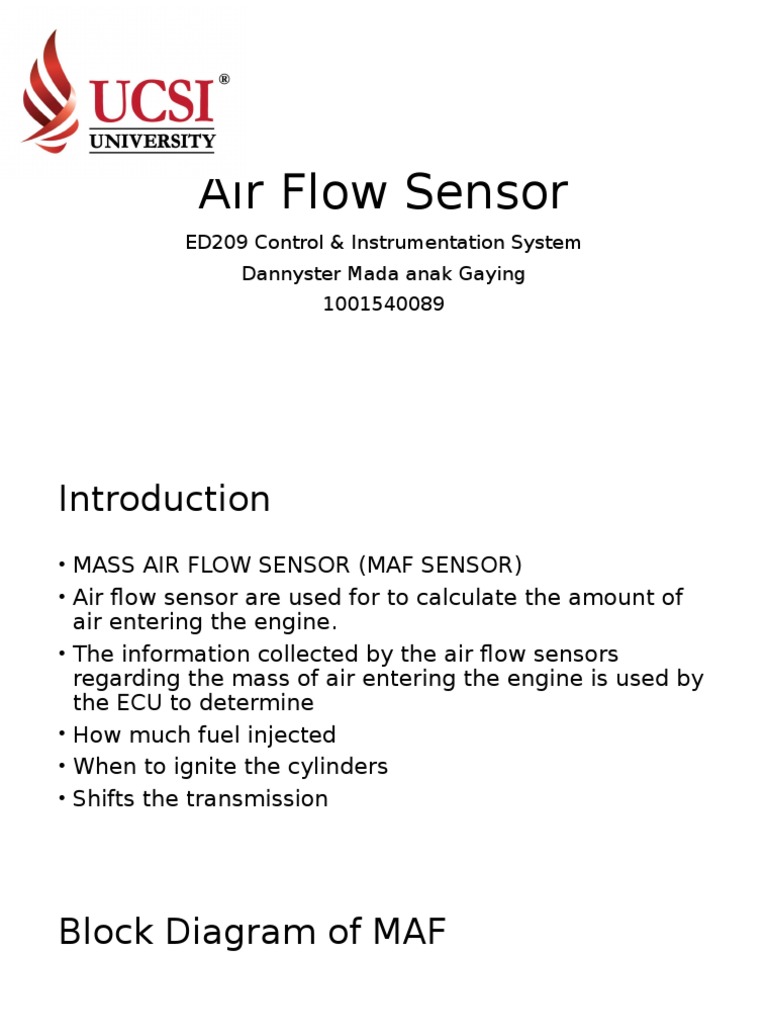 Air Flow Sensor | PDF | Internal Combustion Engine | Vehicle Parts