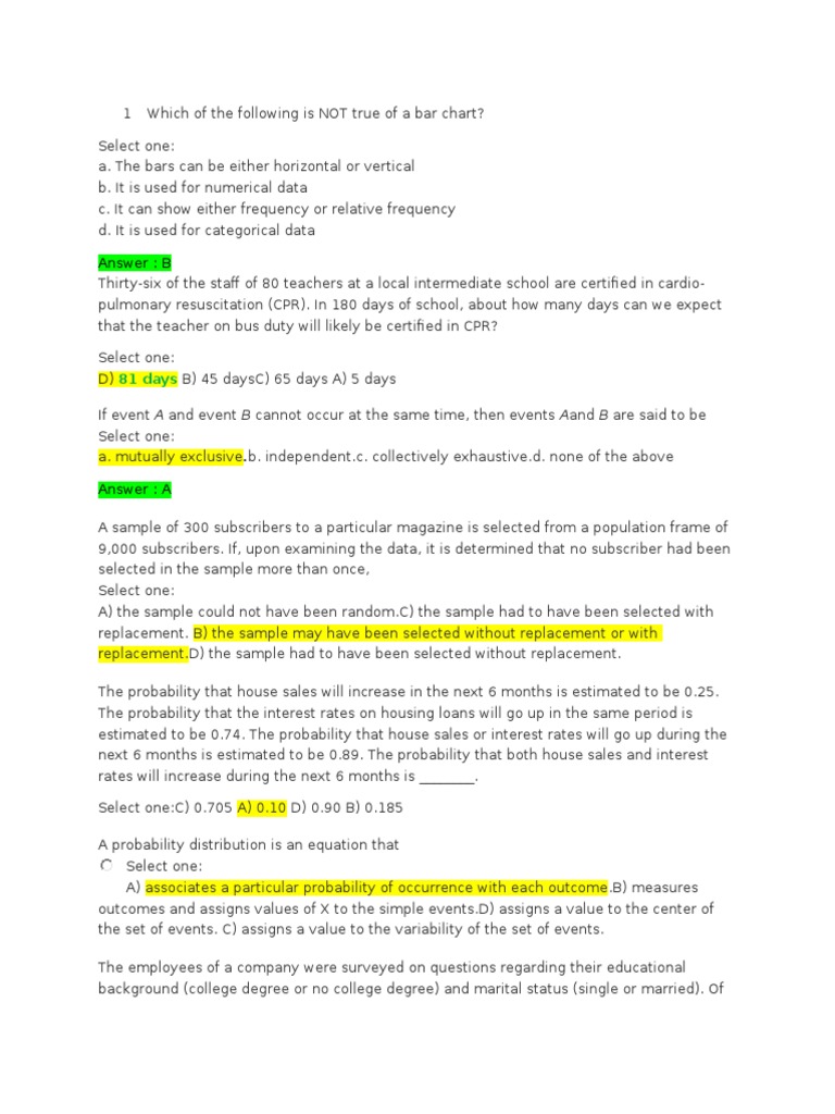 Mathematics in Quality Management | PDF | Arithmetic Mean | Probability ...