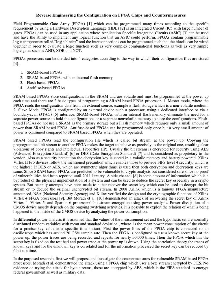 Configuration Reverse Engineering On FPGA Chips and Countermeasures PDF ...