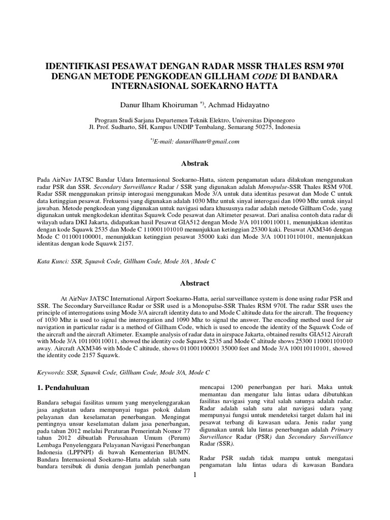 Gillham Code Radar MSSR | PDF | Komputer