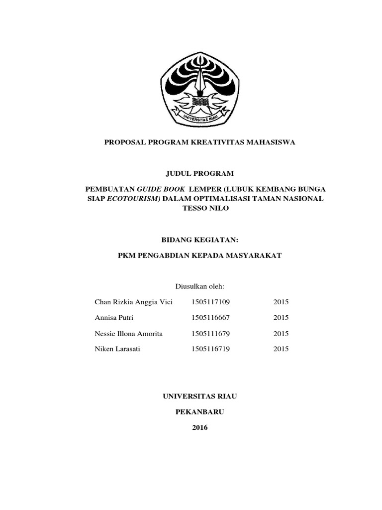 Proposal Proposal Pembuatan Guide Book Lemper L Pdf Pdf