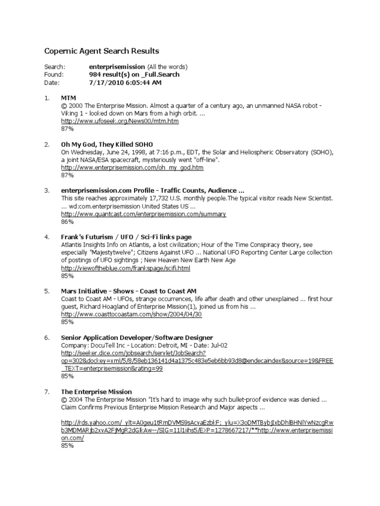 Enterprise Mission | PDF | Mars | Science