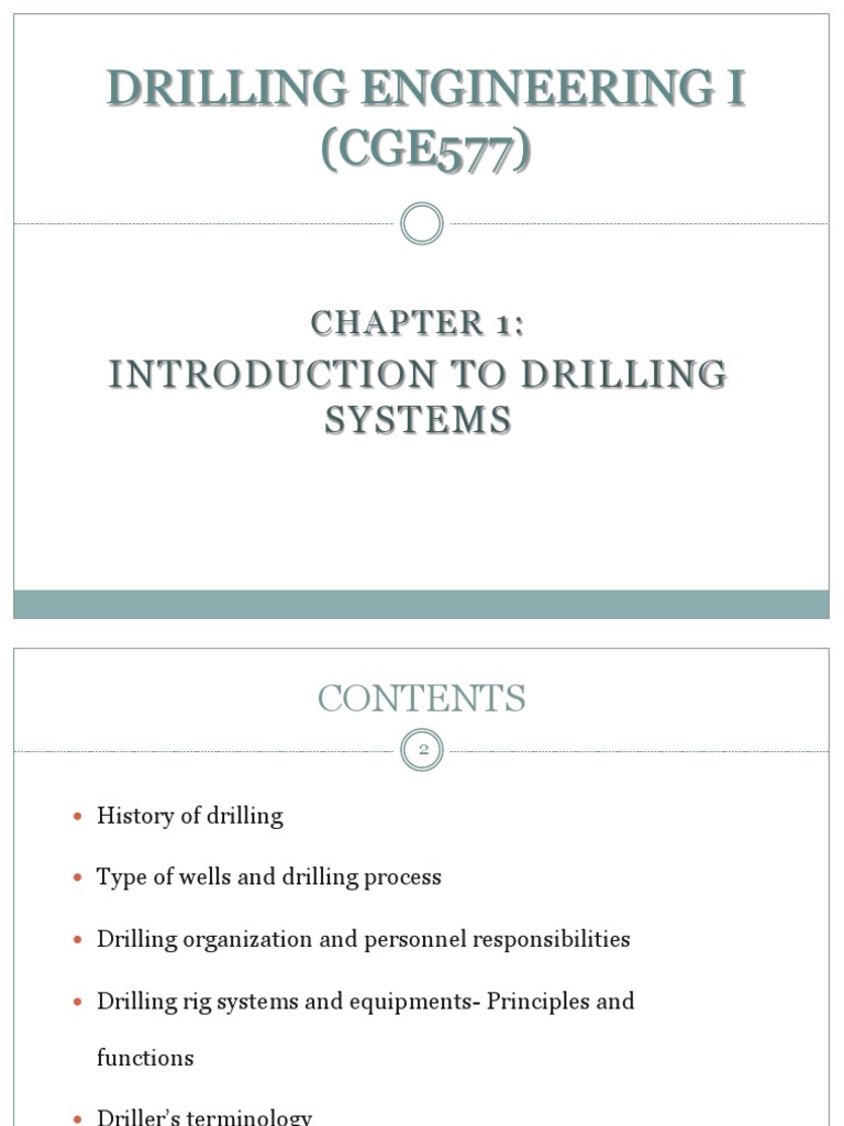 Chapter 1 - Introduction To Drilling Engineering Latest PDF | PDF ...