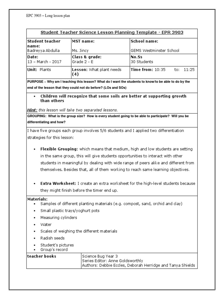 Lesson Plan 7 | PDF | Lesson Plan | Soil