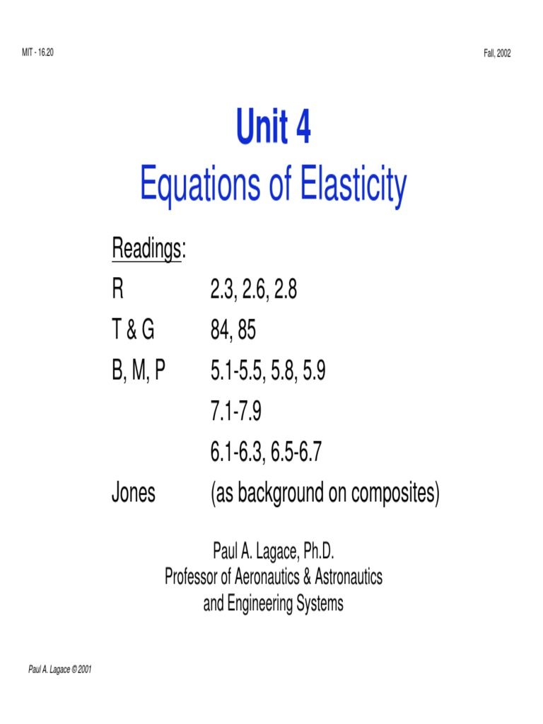 Equilibrium and Elasticity 1 | Deformation (Mechanics) | Elasticity ...
