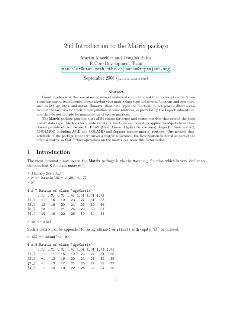 Introducción de Matrices en R | PDF | Matrix (Mathematics) | Areas Of Computer Science