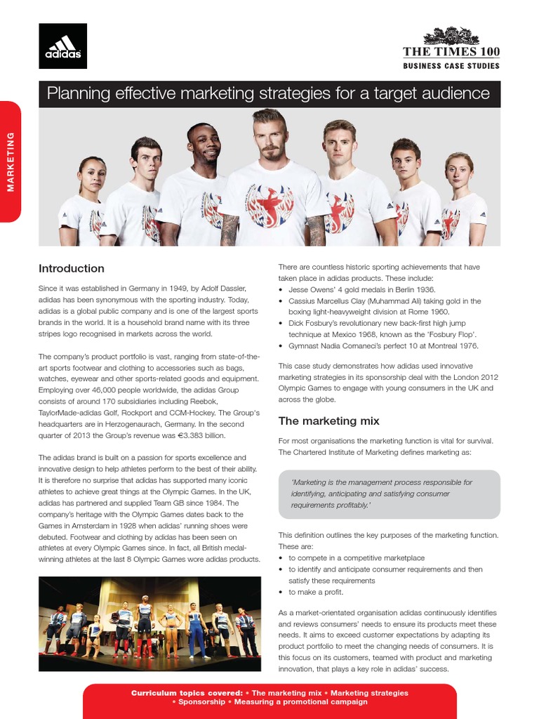 Adidas Case Study | PDF | Adidas | Sponsor (Commercial)
