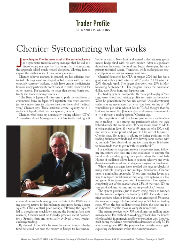 Jean Jacques Chenier Profile | PDF | Futures Contract | Hedge (Finance)