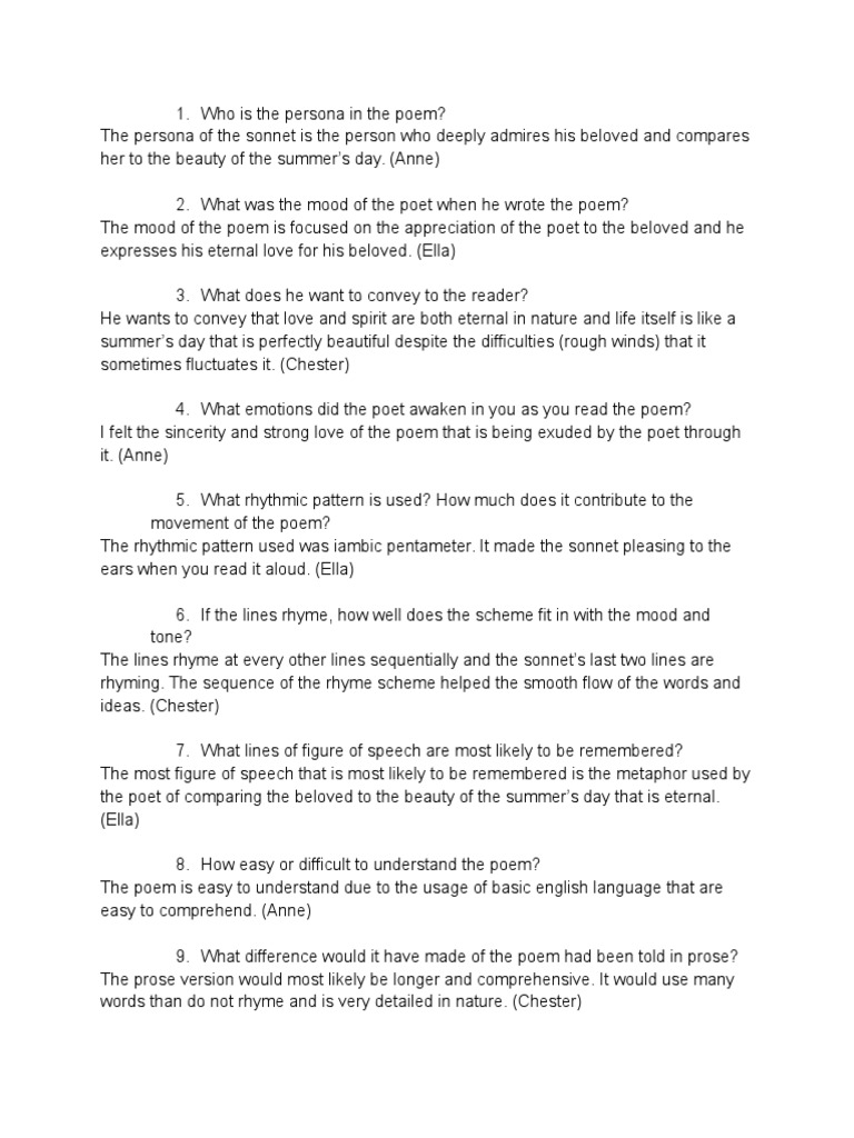 Sonnet 18 - William Shakespear | British Poems | Poetic Form