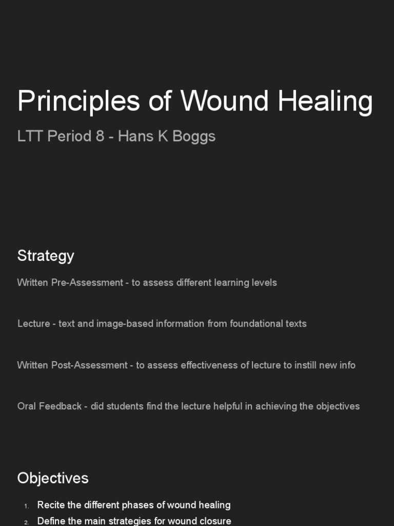 Principles of Wound Healing | PDF