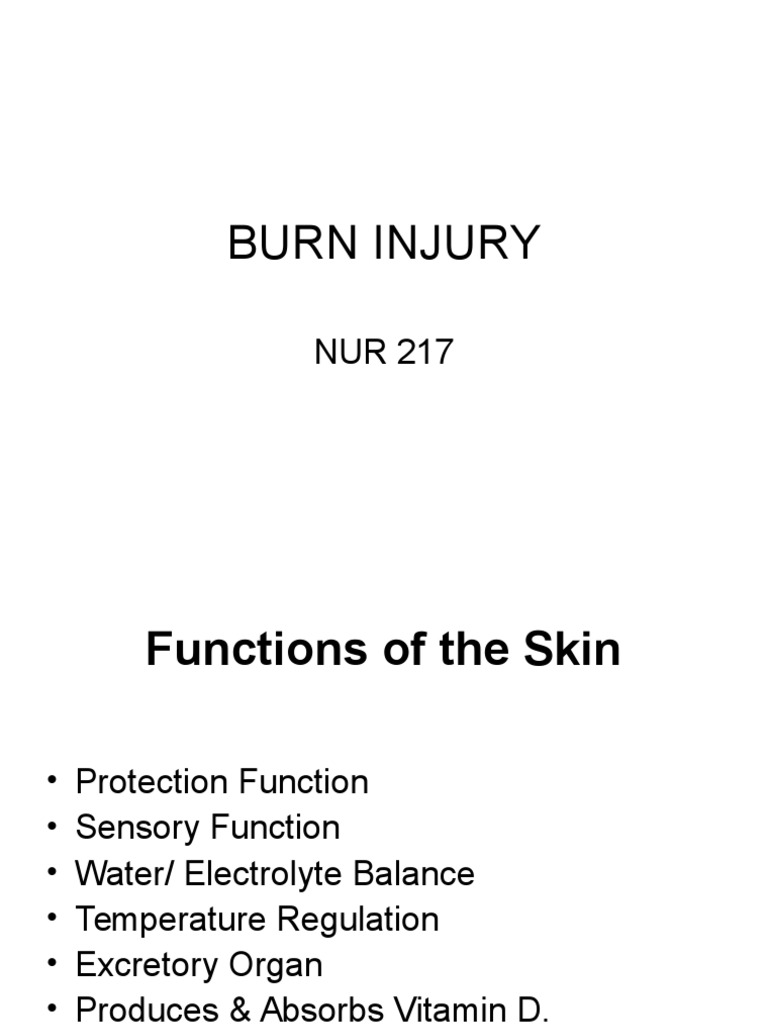 Nursing - Burn Injury | PDF | Burn | Sepsis
