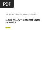 Block Work Method Statement | PDF | Specification (Technical Standard) | Masonry