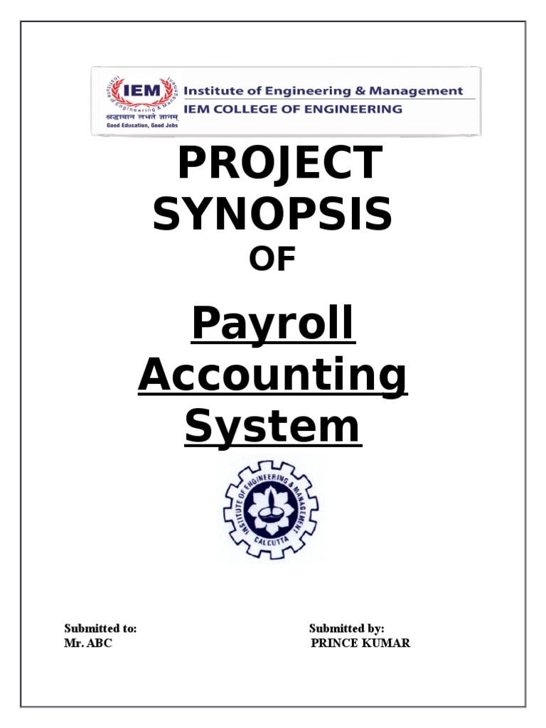 Project Synopsis Payroll Accounting System | PDF | Payroll | Microsoft Sql Server
