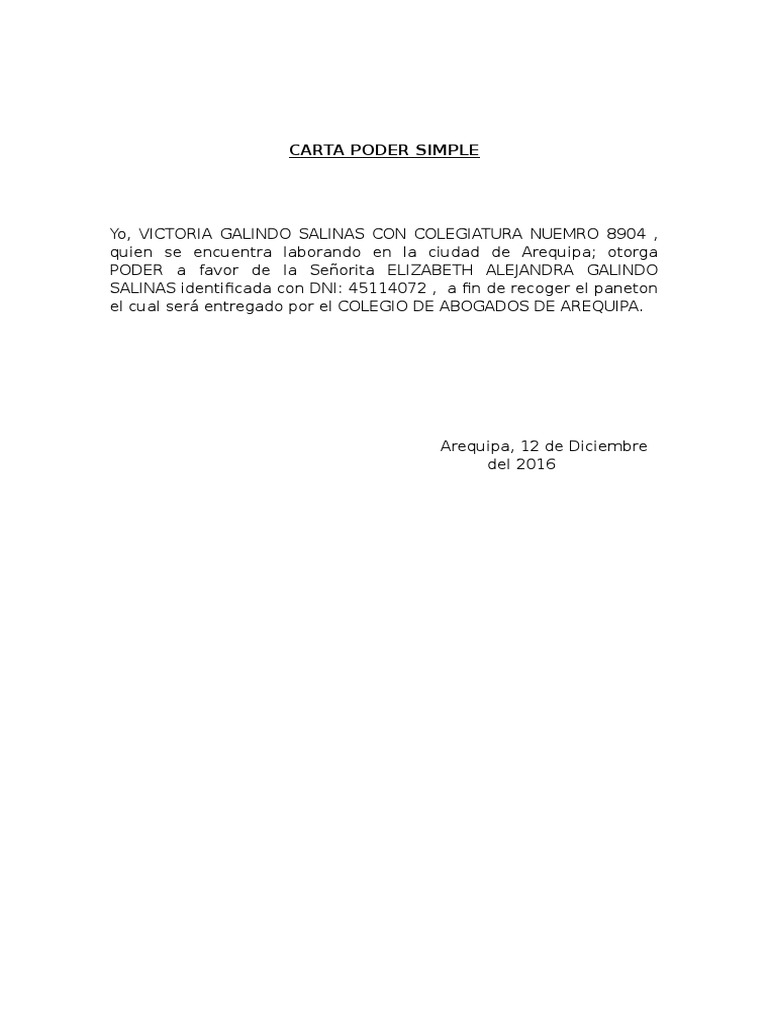 Formato Carta Poder Sencilla Porn Sex Picture