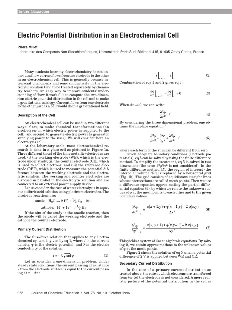 02 Electric Potential Distribution in An Electrochemical Cell JChemEduc ...