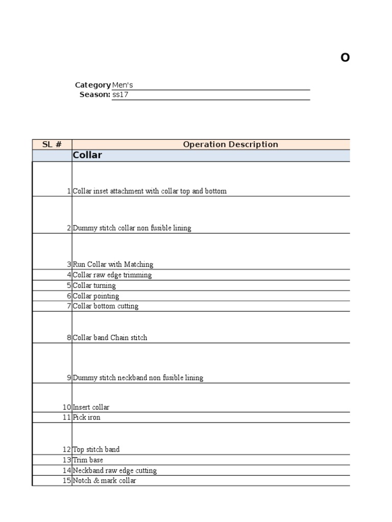 T-Shirt Operation Breakdown Guide | PDF | Shirt | Sewing
