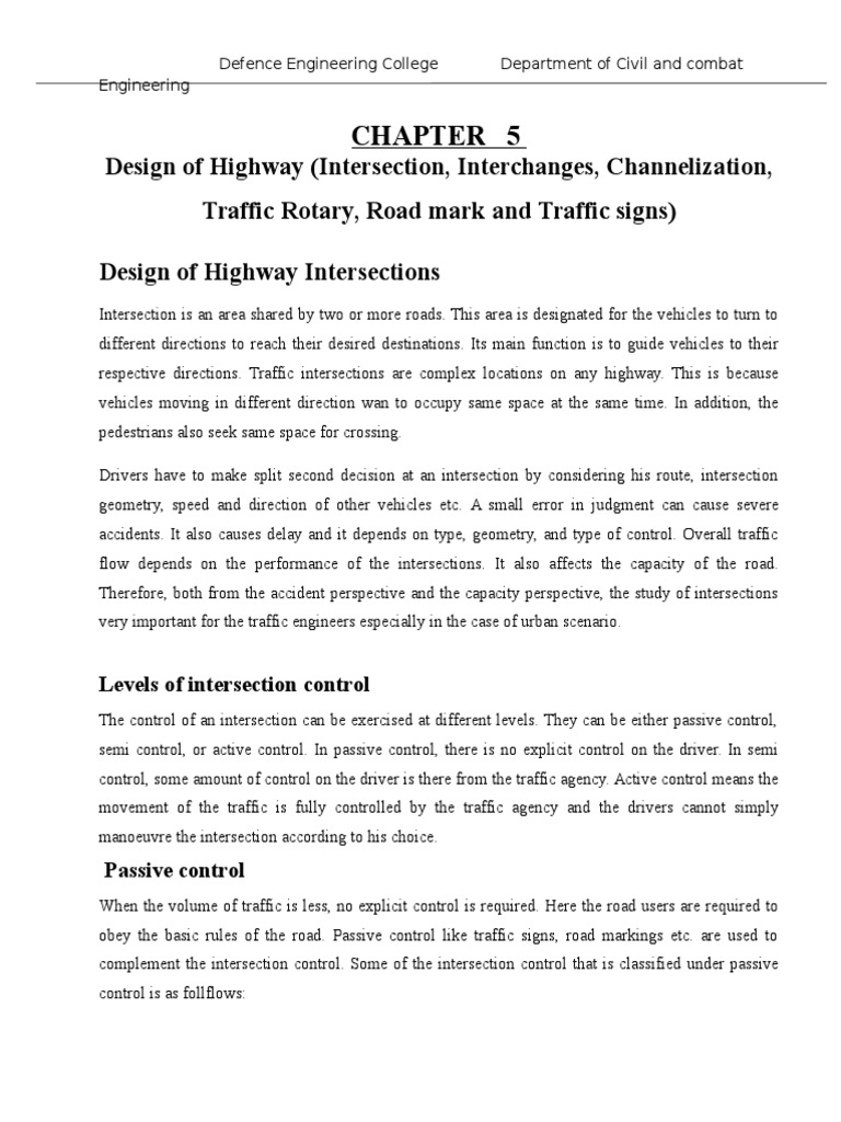Chapter - 5-Intersection, Interchanges, Traffic Rotary, Channelization ...