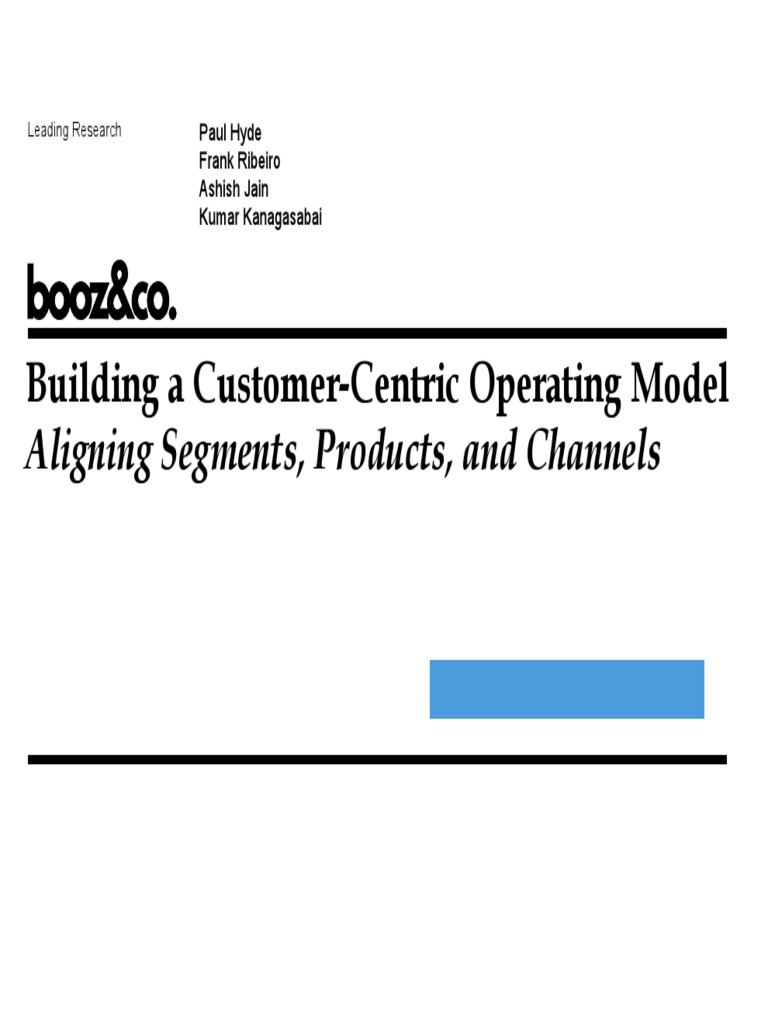 Building A Customer Centric Operating Model PDF | PDF | Banks ...