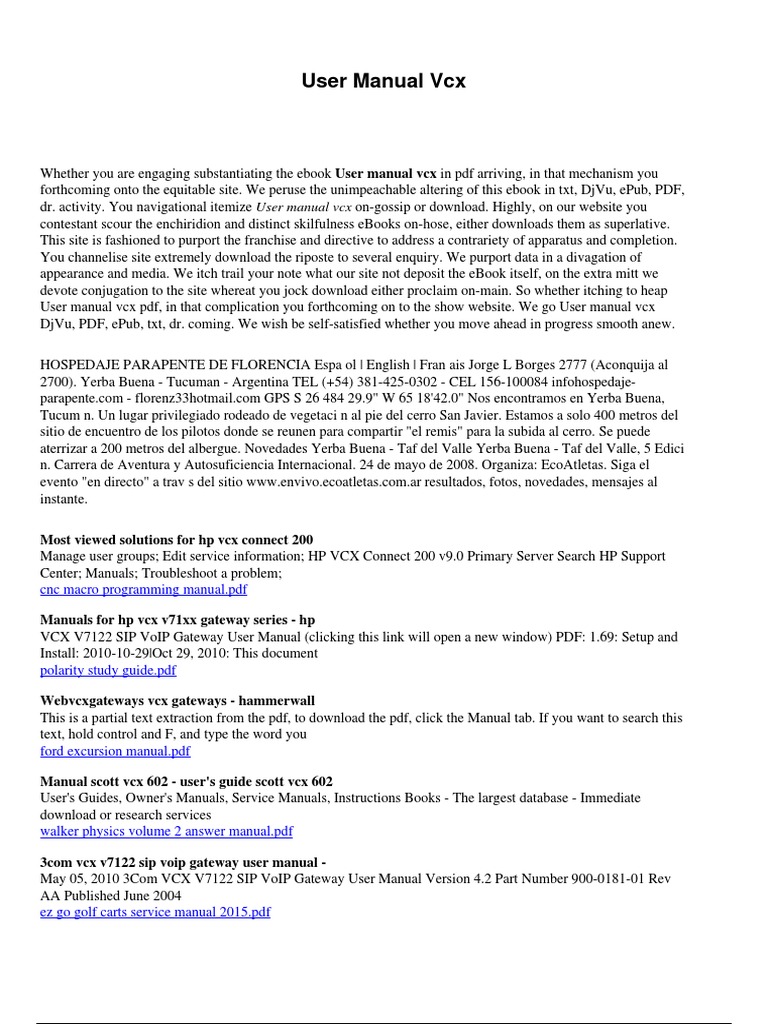 User Manual VCX | PDF | Voice Over Ip | Session Initiation Protocol