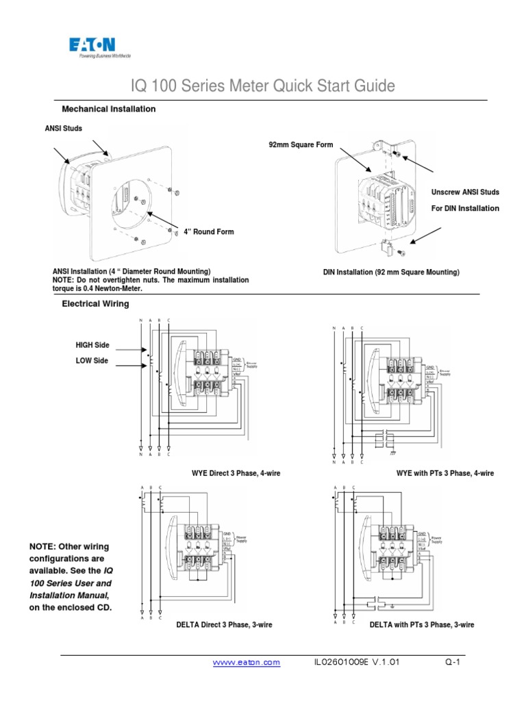 IQ 100 Series Meter Setup Guide | PDF | Manufactured Goods | Electrical ...
