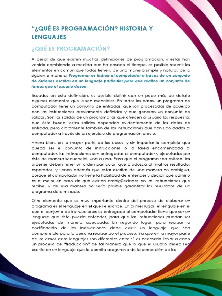 Lectura 1. Historia Del Desarrollo de Software - Lenguajes de ...