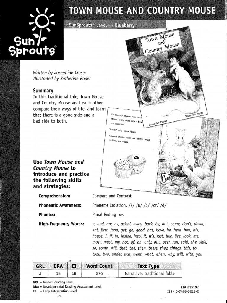 Town Mouse and Country Mouse | PDF