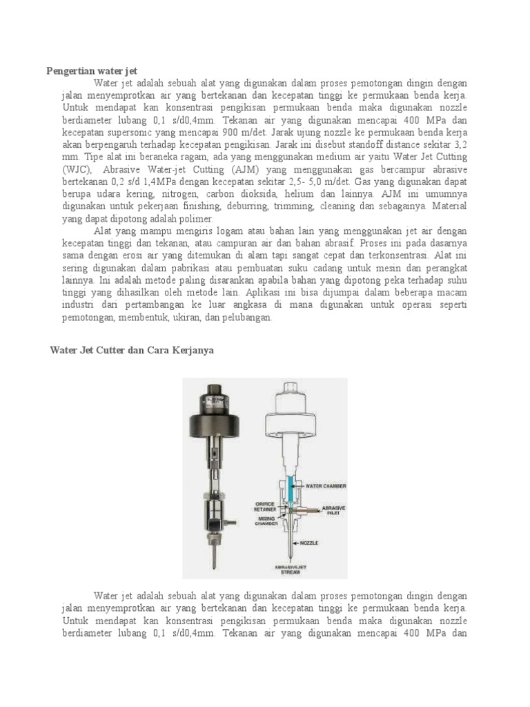 Pengertian dan Aplikasi Water Jet | PDF