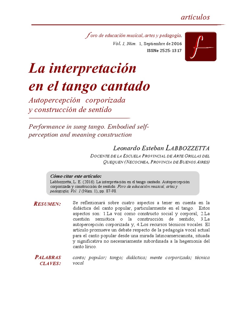 Interpretacion Tango | Música de tango | Canto