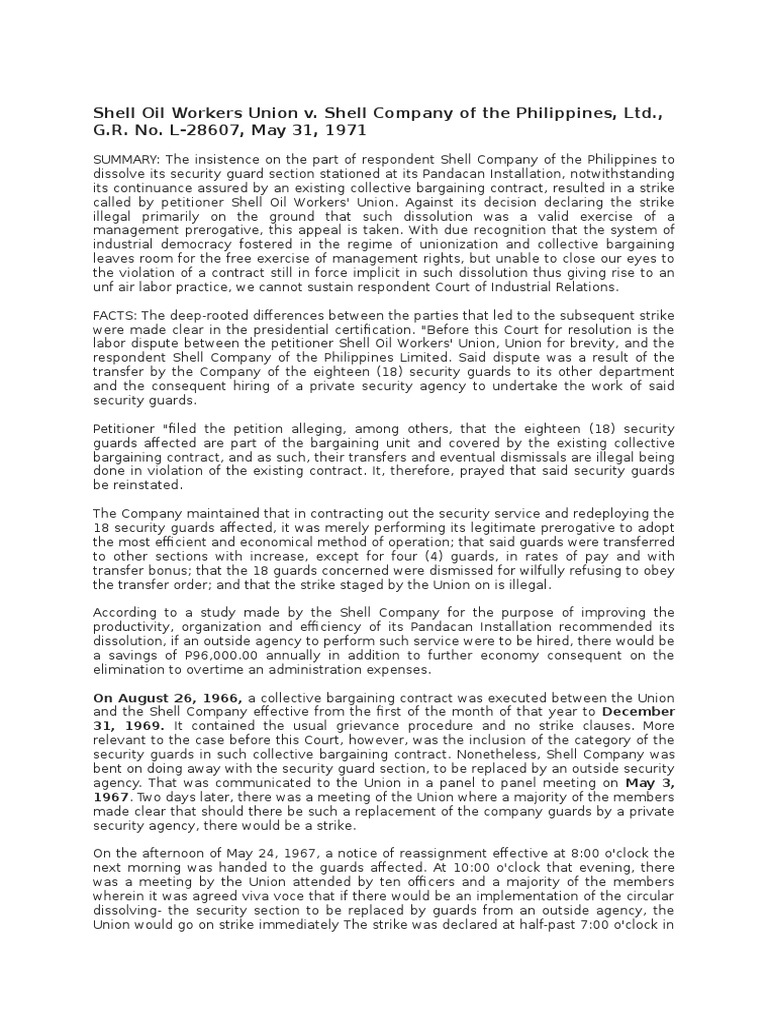 Shell Oil Workers Union v. Shell Company of The Philippines, LTD., G.R ...
