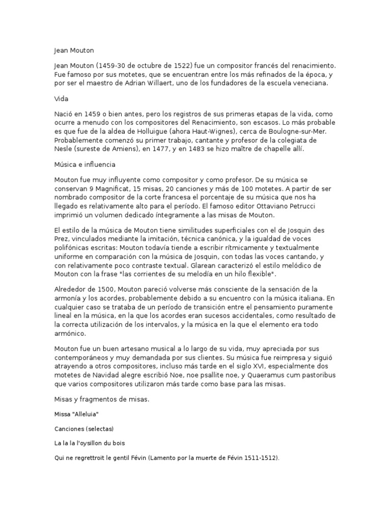 Jean Mouton | PDF