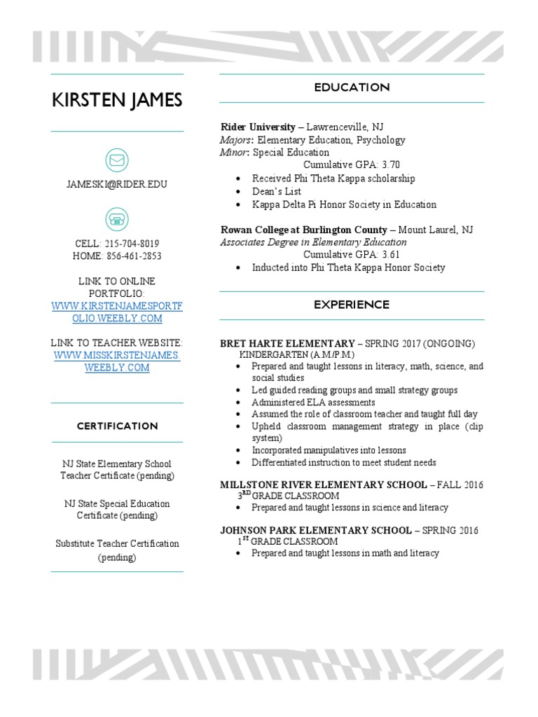 Updated Resume - Spring 2017 | PDF | Primary Education | Teachers