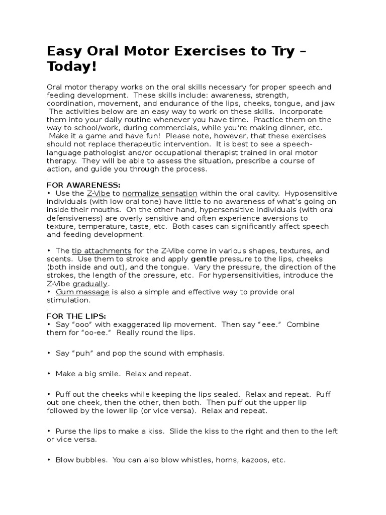 Easy Oral Motor Exercises to Try Today! A Guide to Effective At-Home ...