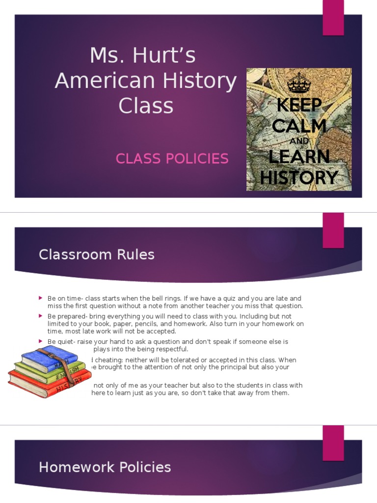American History Class Policies Guide | PDF | Wellness